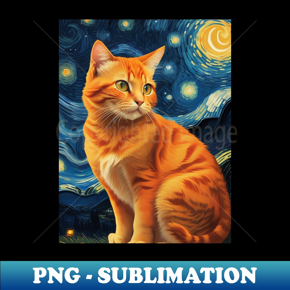Van gogh Cat Starry Night Painting for Van gogh Lover - Vint - Inspire ...