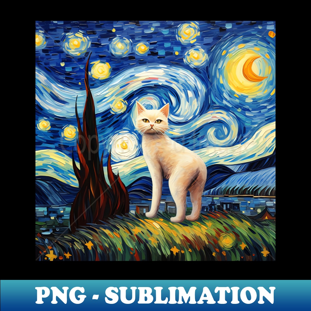 Van gogh Inspired Starry Night Cat Painting - Modern Sublima | Inspire ...