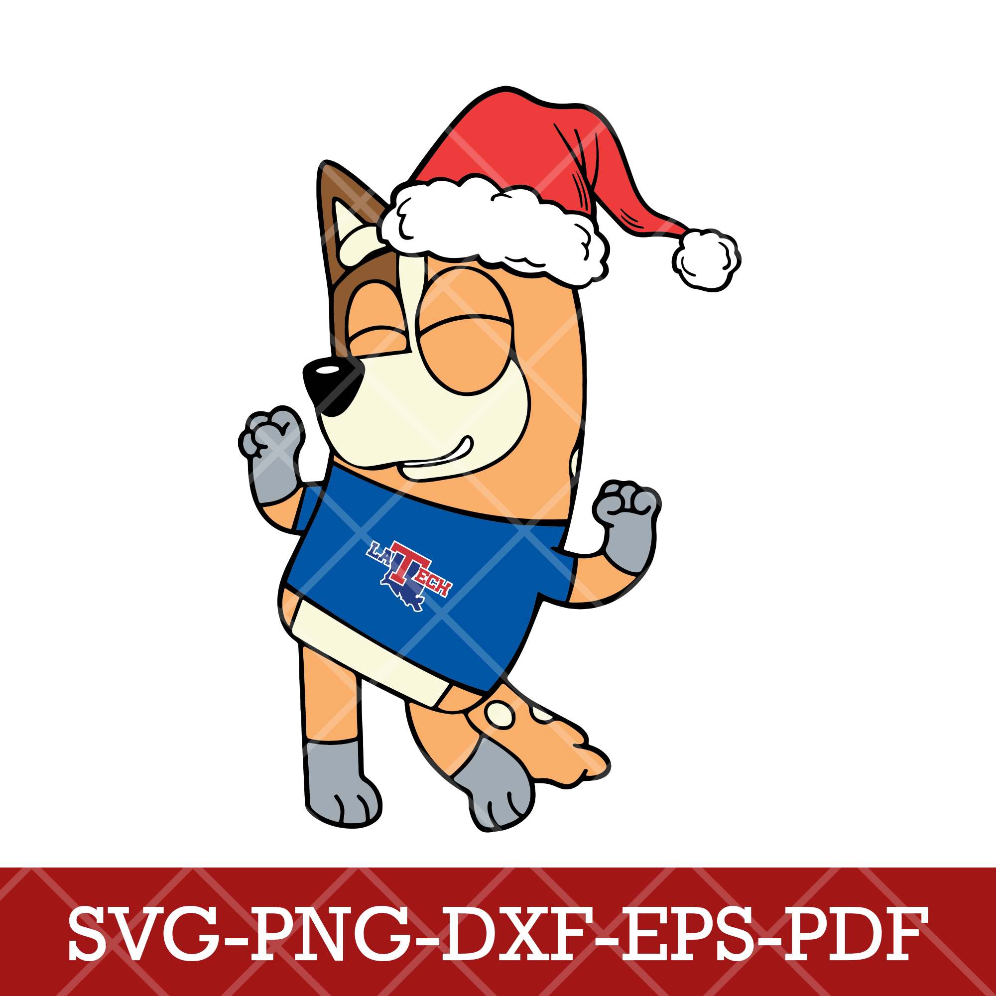 Louisiana Tech Bulldogs_NCAA Bluey 11,SVG,DXF,EPS,PNG,digita - Inspire Uplift