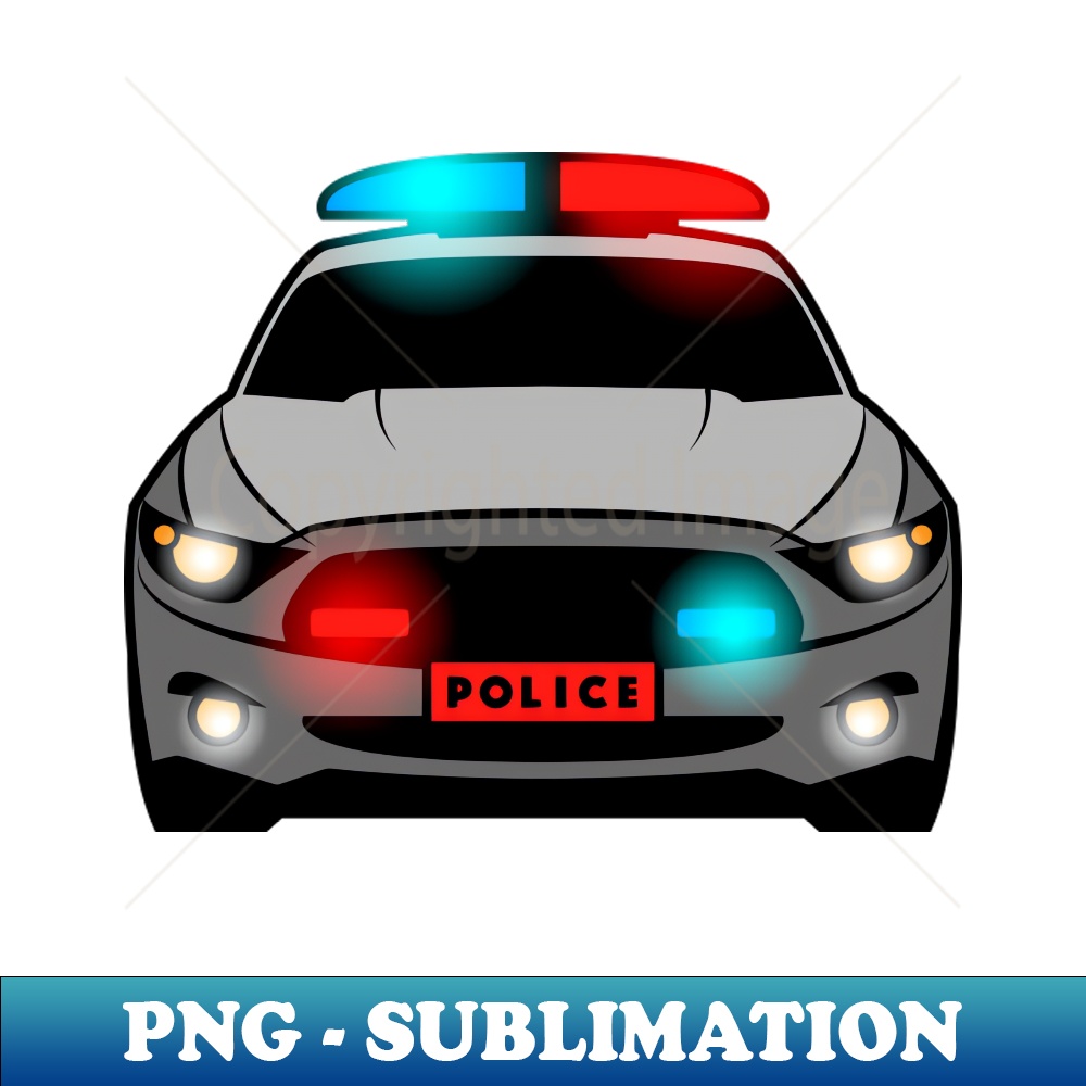 Police Car With Full Blinking Lights - Decorative Sublimatio | Inspire ...