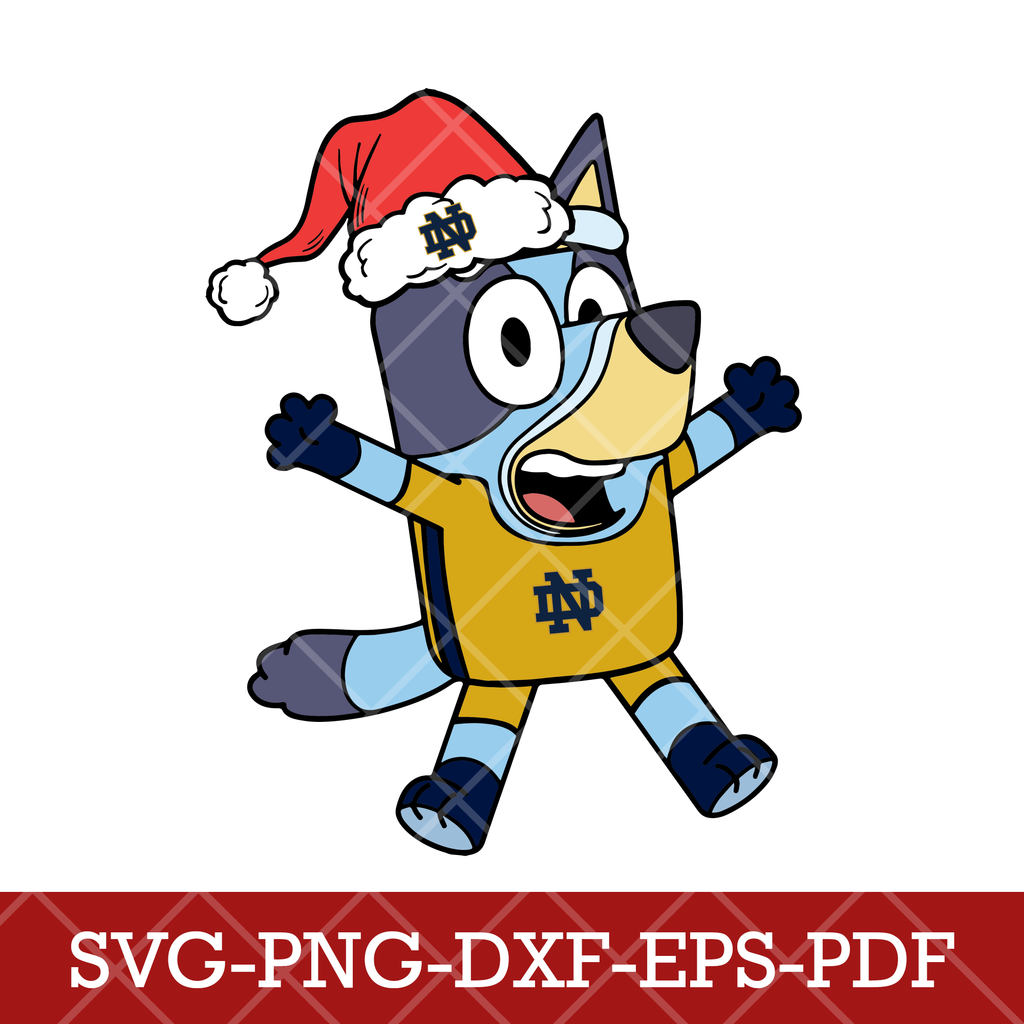 Notre Dame Fighting Irish_NCAA Bluey 12,SVG,DXF,EPS,PNG,digi - Inspire ...