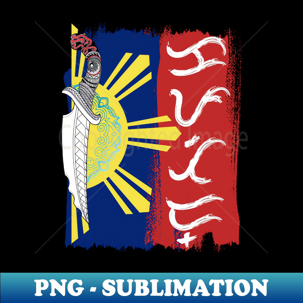 Philippine Flag Tribal line Art Knife Baybayin word Kapati | Inspire Uplift