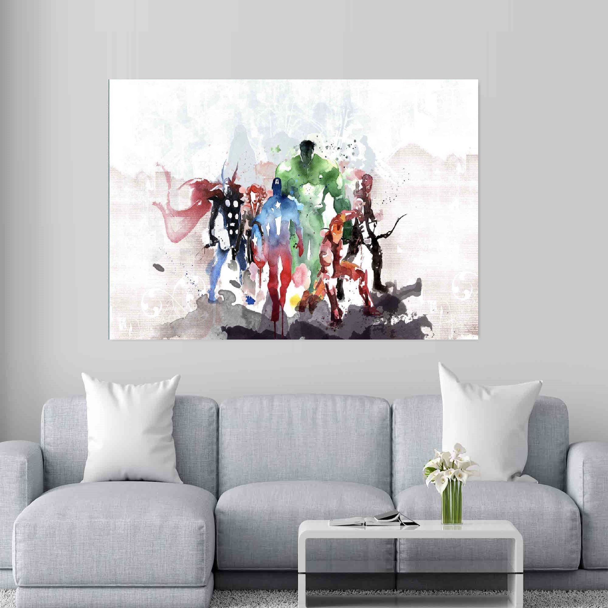 Marvel Painting, Marvel Avengers Poster, Super Hero Wall Art - Inspire ...
