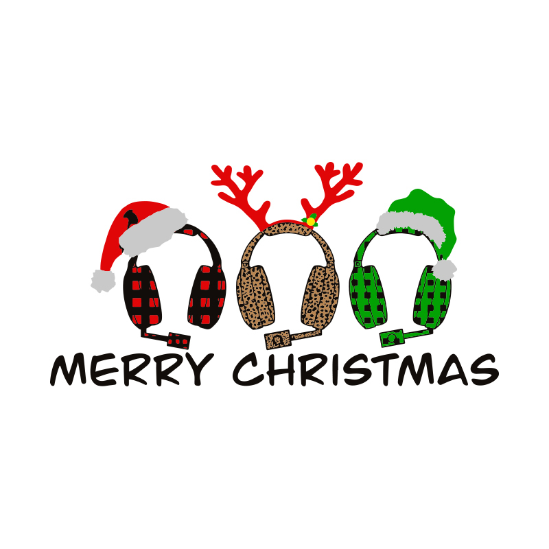 Merry Christmas Svg, Headset with Mic Svg, Santa Svg, Reinde | Inspire ...