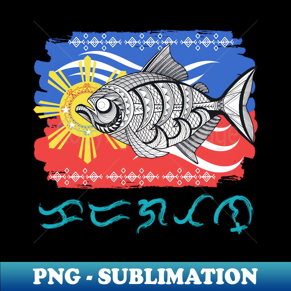 Tribal line Art Fish Baybayin word Karagatan Ocean - Artist - Inspire ...