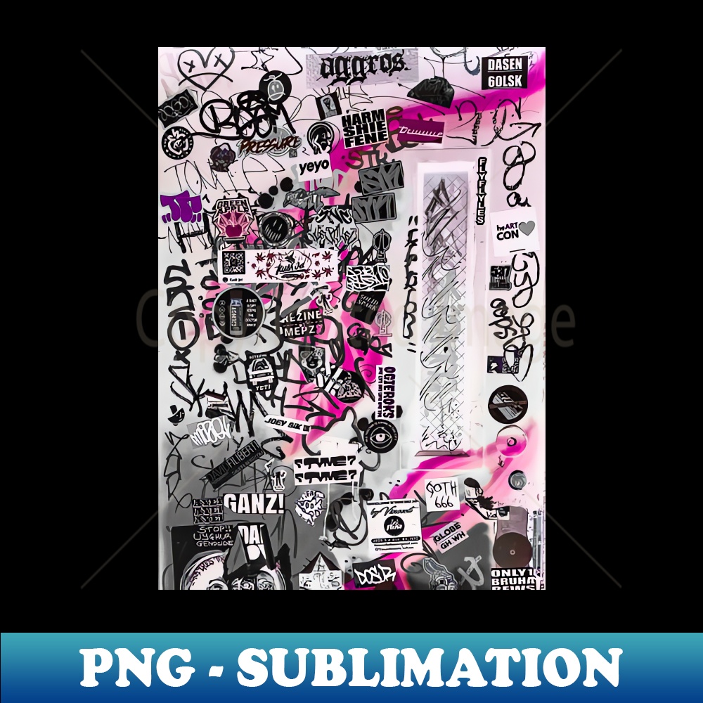 Street Art NYC Graffiti Tags Stickers - Instant PNG Sublimat | Inspire ...