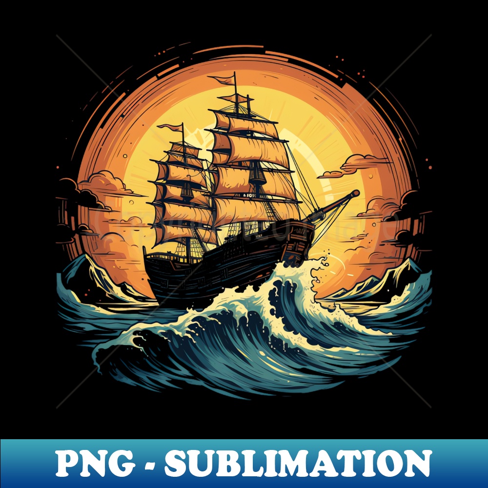 A beautiful drawing of a pirateship sailing the wild seas - | Inspire ...