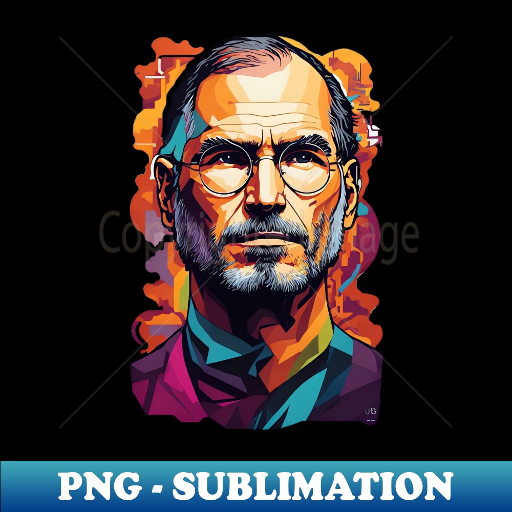 Steve Jobs Sketch Warm Colorful - Premium Sublimation Digita | Inspire ...