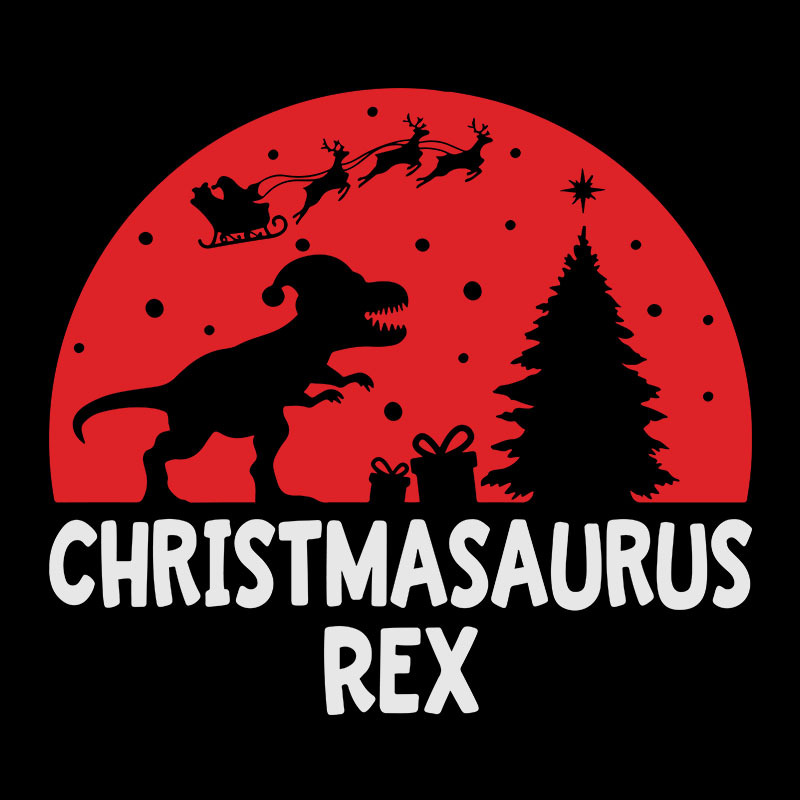 Christmasaurus Rex Svg, Dinosau silhouette Svg, Christmas tr | Inspire ...