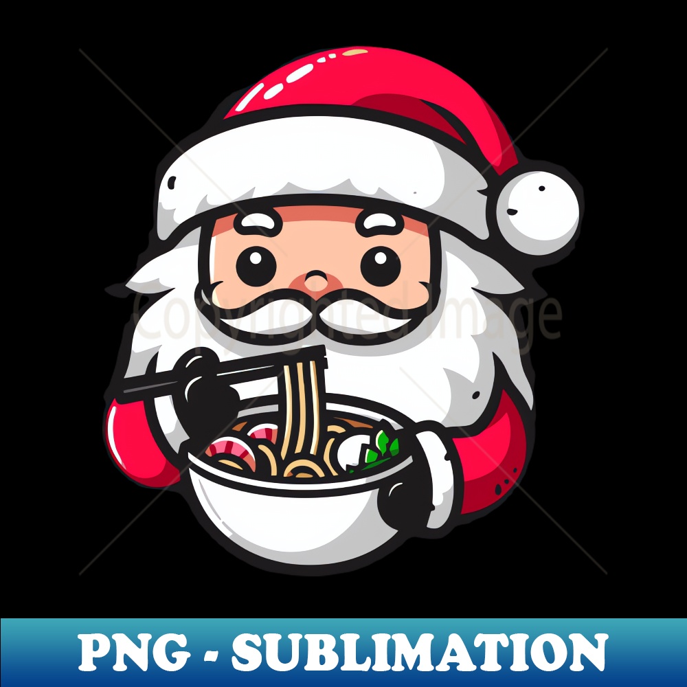 Cartoon Santa Eating Ramen - High-Quality PNG Sublimation Do - Inspire ...