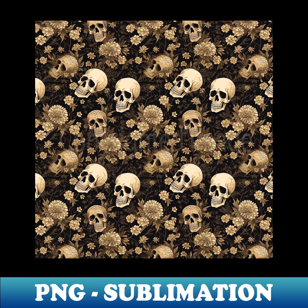 Skull Seamless Pattern Skeleton Gothic Halloween Emo Occult | Inspire ...