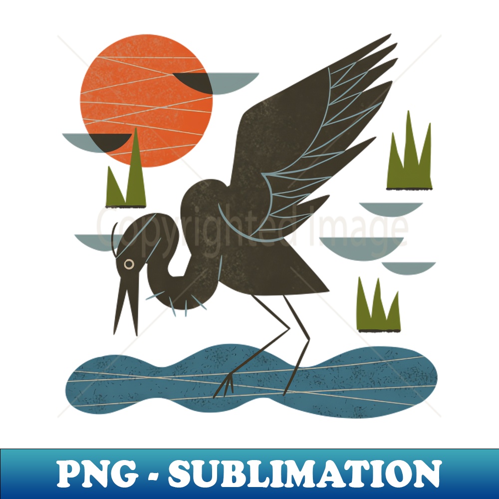 Happy Heron - PNG Transparent Sublimation File - Unleash You - Inspire Uplift