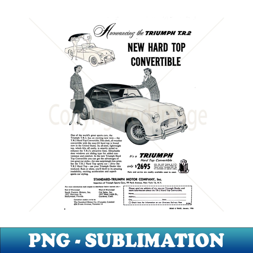 TRIUMPH TR2 - advert - PNG Transparent Sublimation Design - - Inspire ...