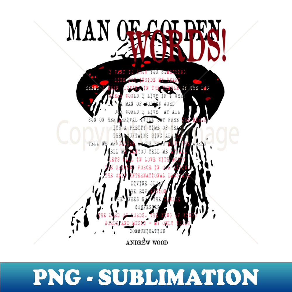 MAN OF GOLDEN WORDS - High-Resolution PNG Sublimation File - | Inspire Uplift