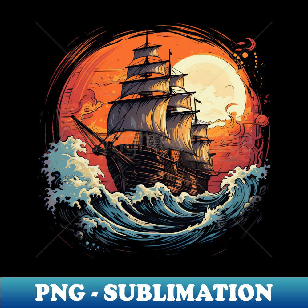 A beautiful drawing of a pirateship sailing the wild seas - | Inspire ...