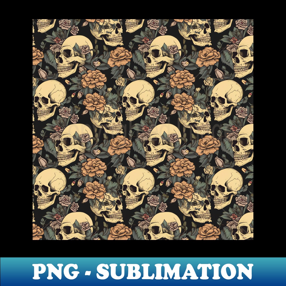 Skull Seamless Pattern Skeleton Gothic Halloween Emo Occult | Inspire ...