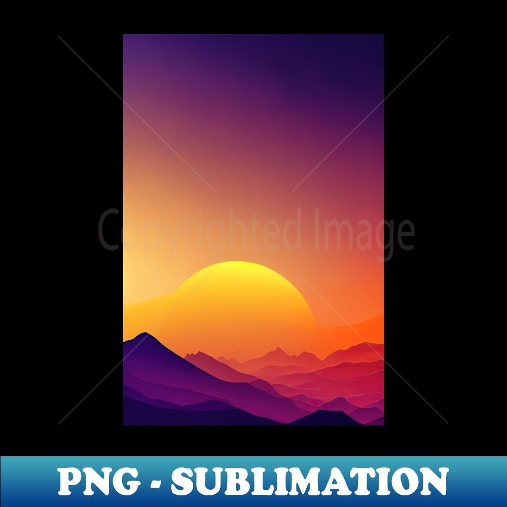 Digital retro sunset - PNG Transparent Sublimation File - Br - Inspire ...