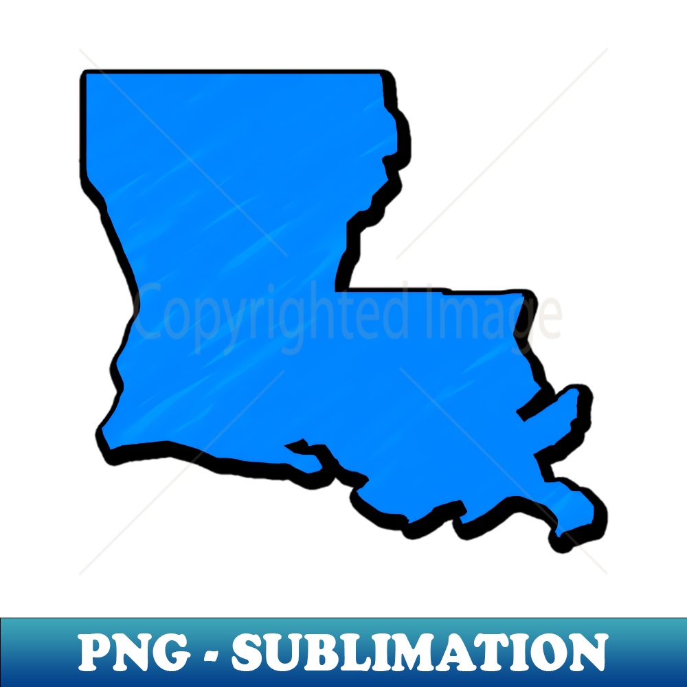 Bright Blue Louisiana Outline - Signature Sublimation PNG Fi | Inspire ...