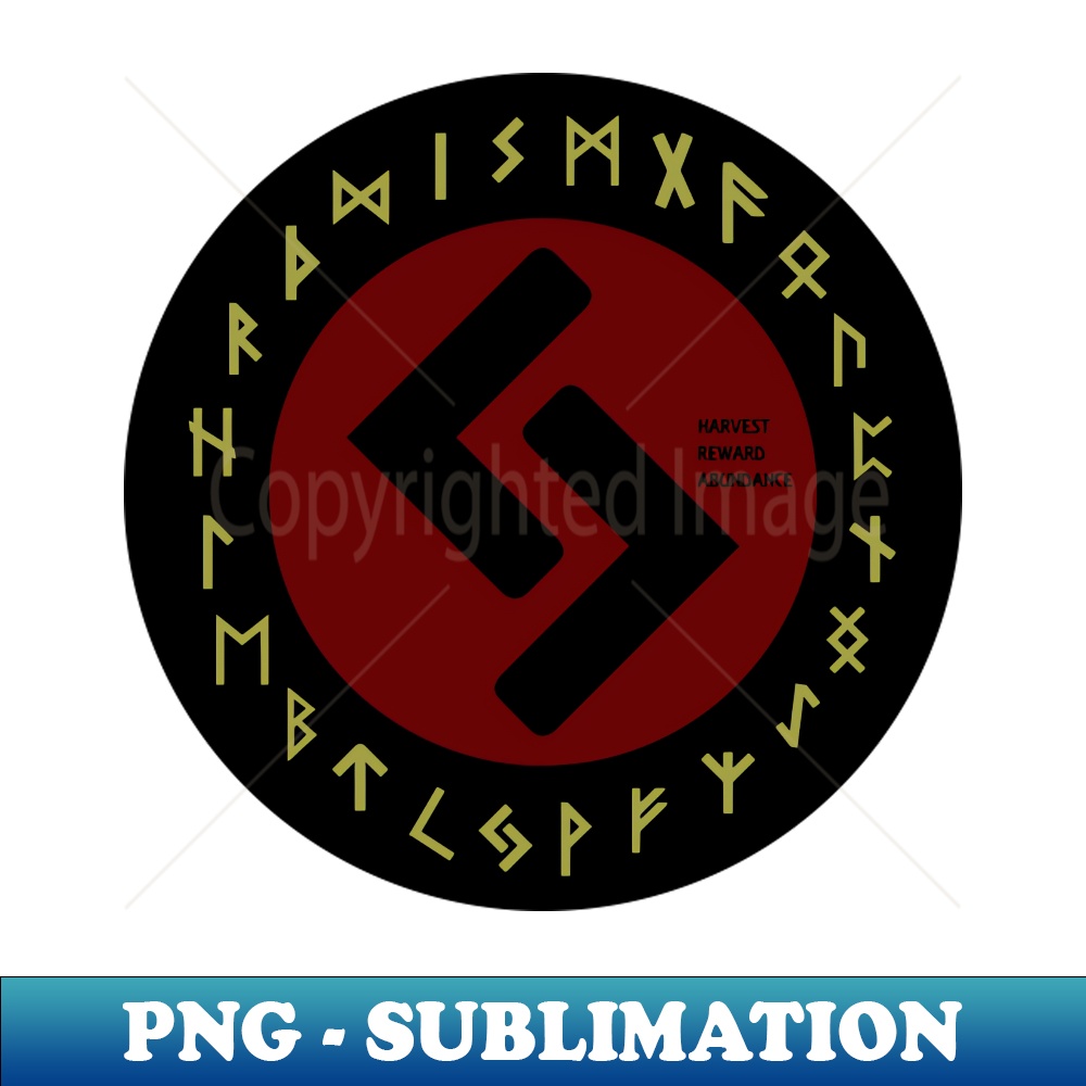 Red Jera Futhark Rune Symbol - Vintage Sublimation PNG Downl | Inspire ...
