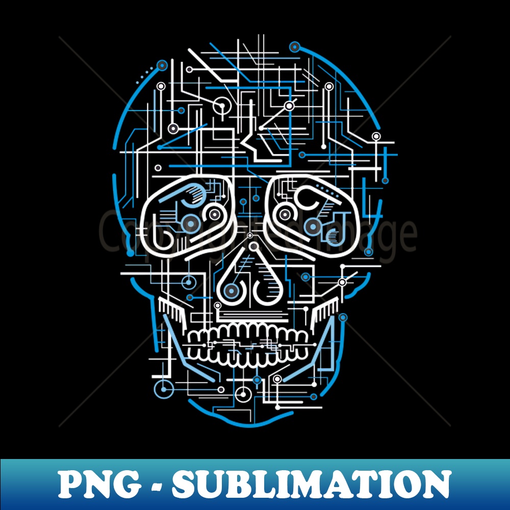 Cyber Skull - PNG Transparent Sublimation Design - Enhance Y | Inspire ...