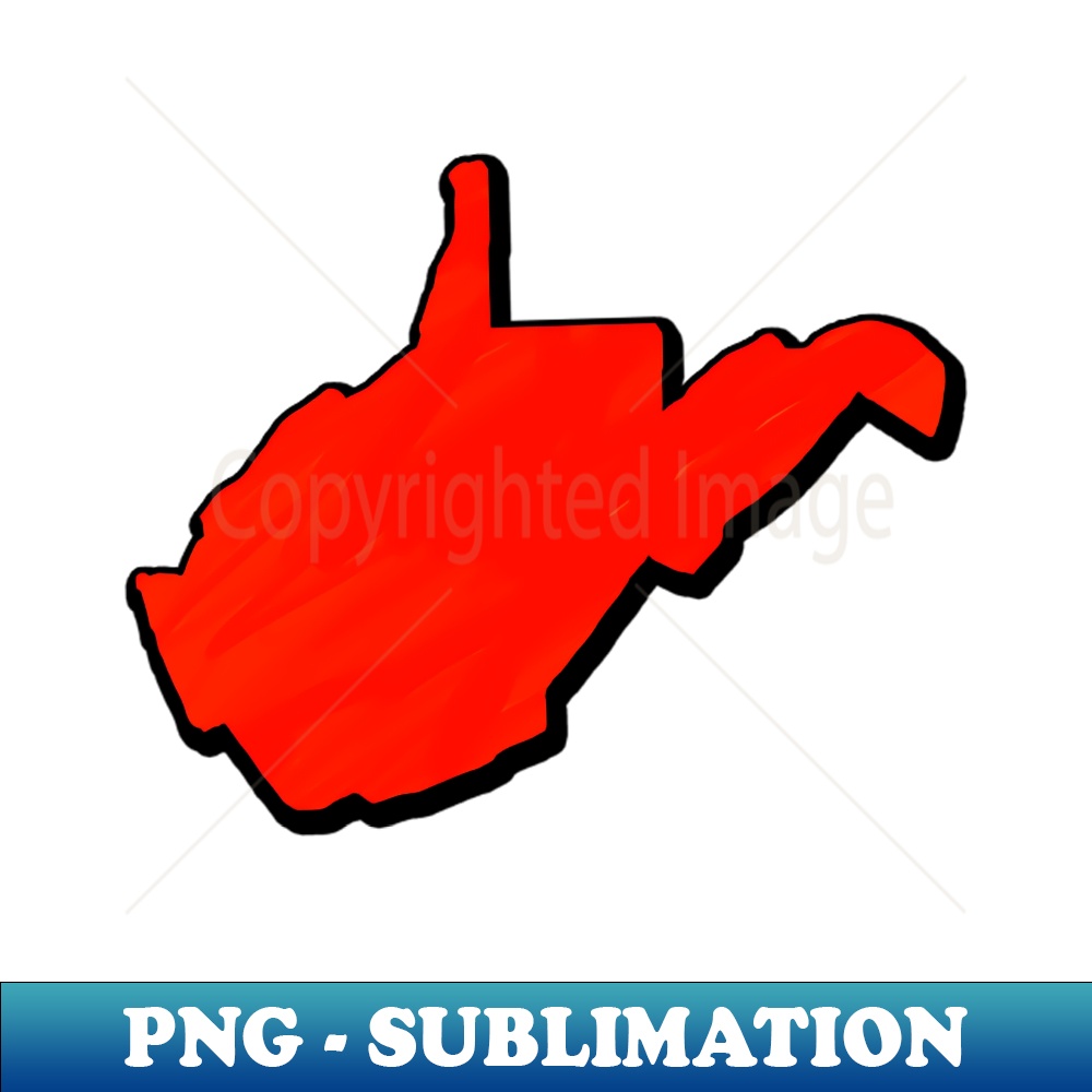 Bright Red West Virginia Outline - Vintage Sublimation PNG D | Inspire ...