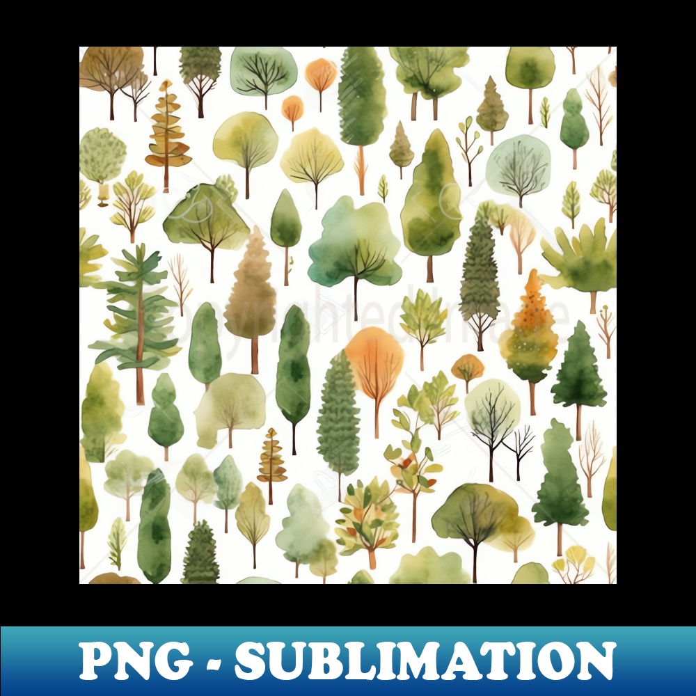 Pastel Oasis A Serene Seamless Pattern of Trees and Plants i | Inspire ...