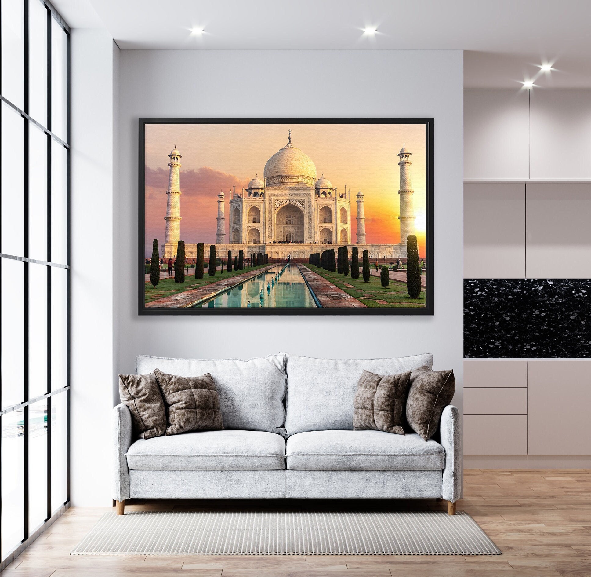 Taj Mahal Canvas Painting, Taj Mahal Wall Decor, Home Decor, | Inspire ...