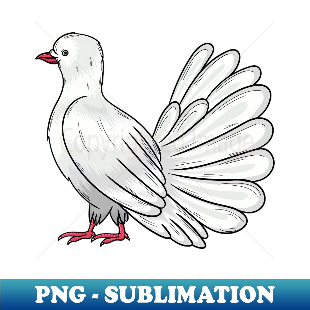 Fantail pigeon bird cartoon illustration - PNG Sublimation D | Inspire ...