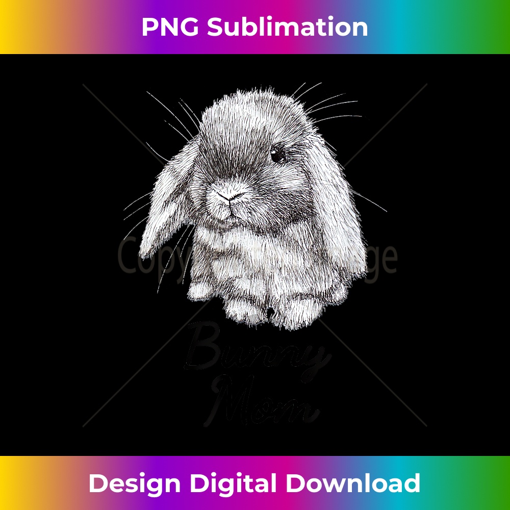 Lop Eared Bunny Rabbit Mom Drawing - Edgy Sublimation Digita | Inspire ...