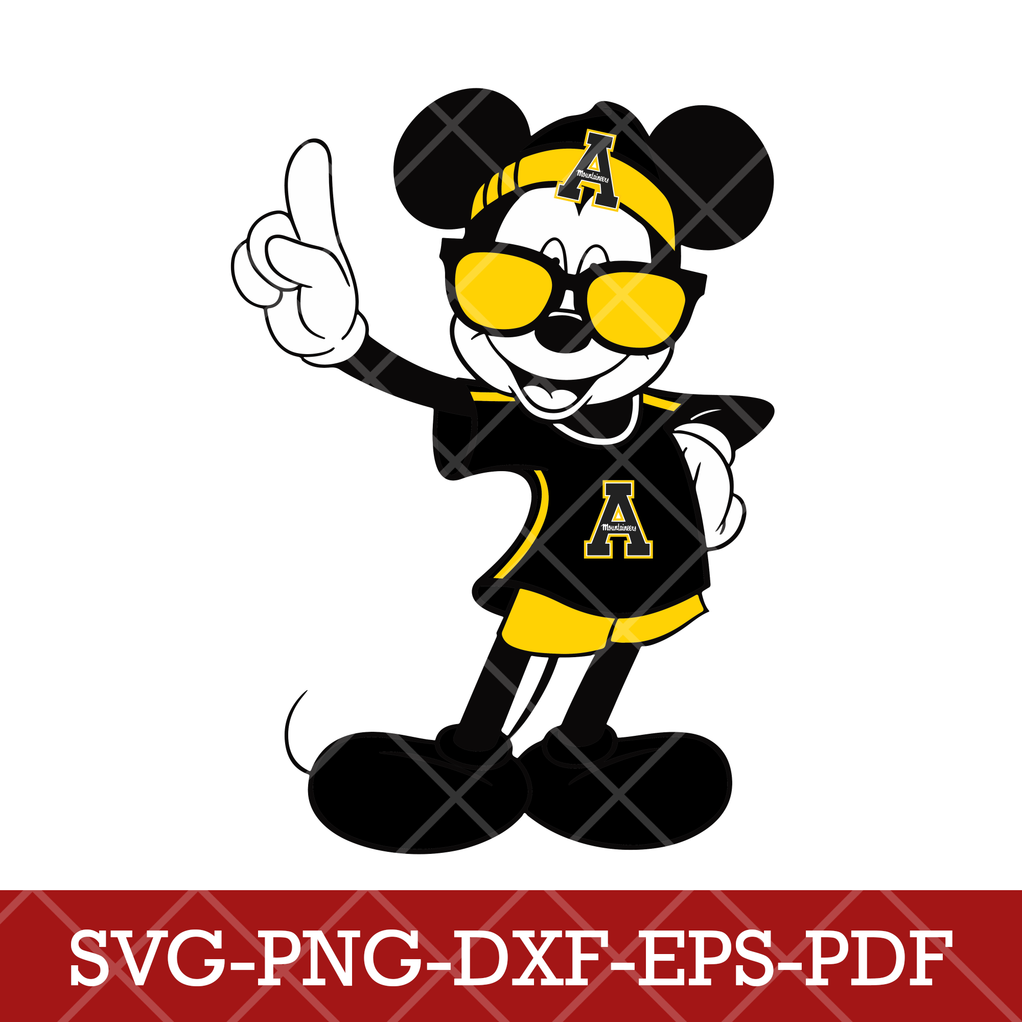 Appalachian State Mountaineers_mickey NCAA 2,SVG,DXF,EPS,PNG | Inspire ...