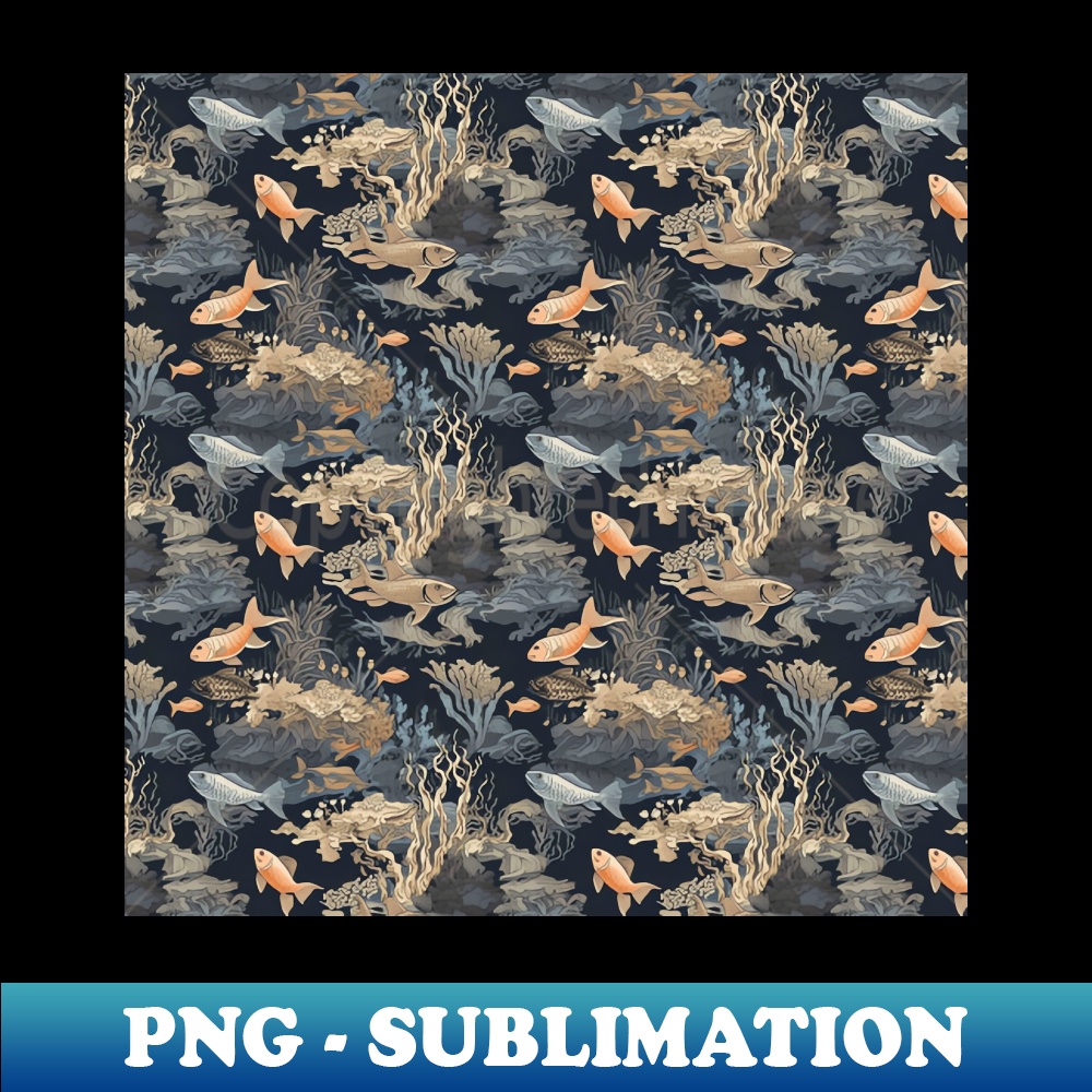 Aquatic Seamless Pattern Underwater Sea Life Ocean Marine Aq | Inspire ...