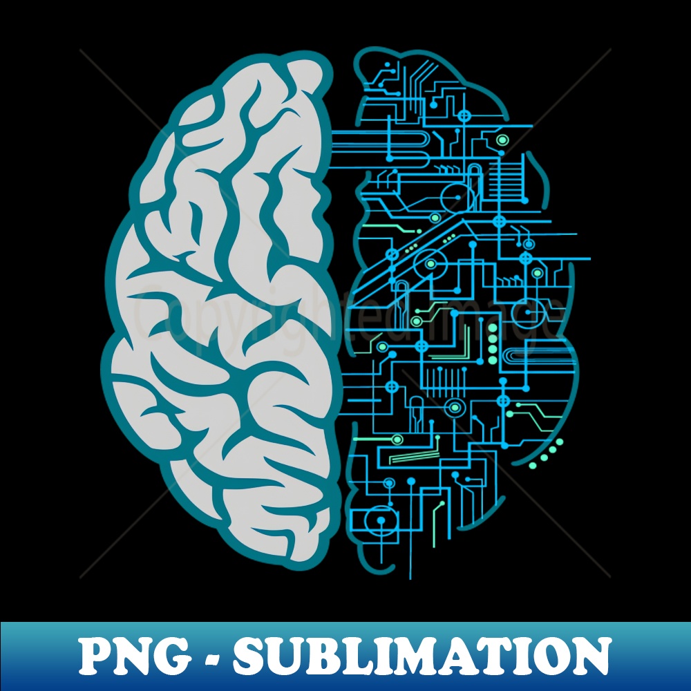 Cyber Brain - PNG Sublimation Digital Download - Perfect for | Inspire ...