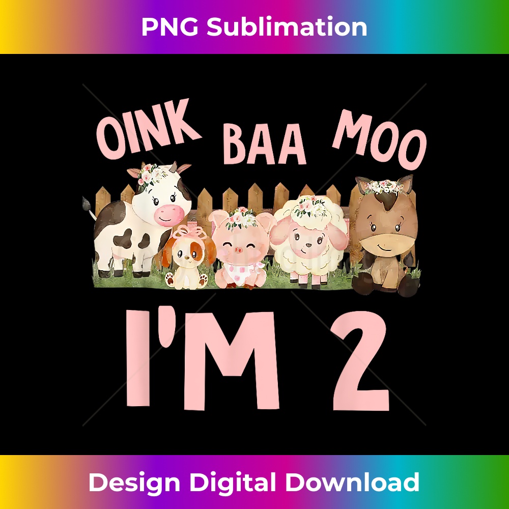 Oink Baa Moo Im 2 Birthday Two Year Old Farm Theme 2nd Bday | Inspire ...