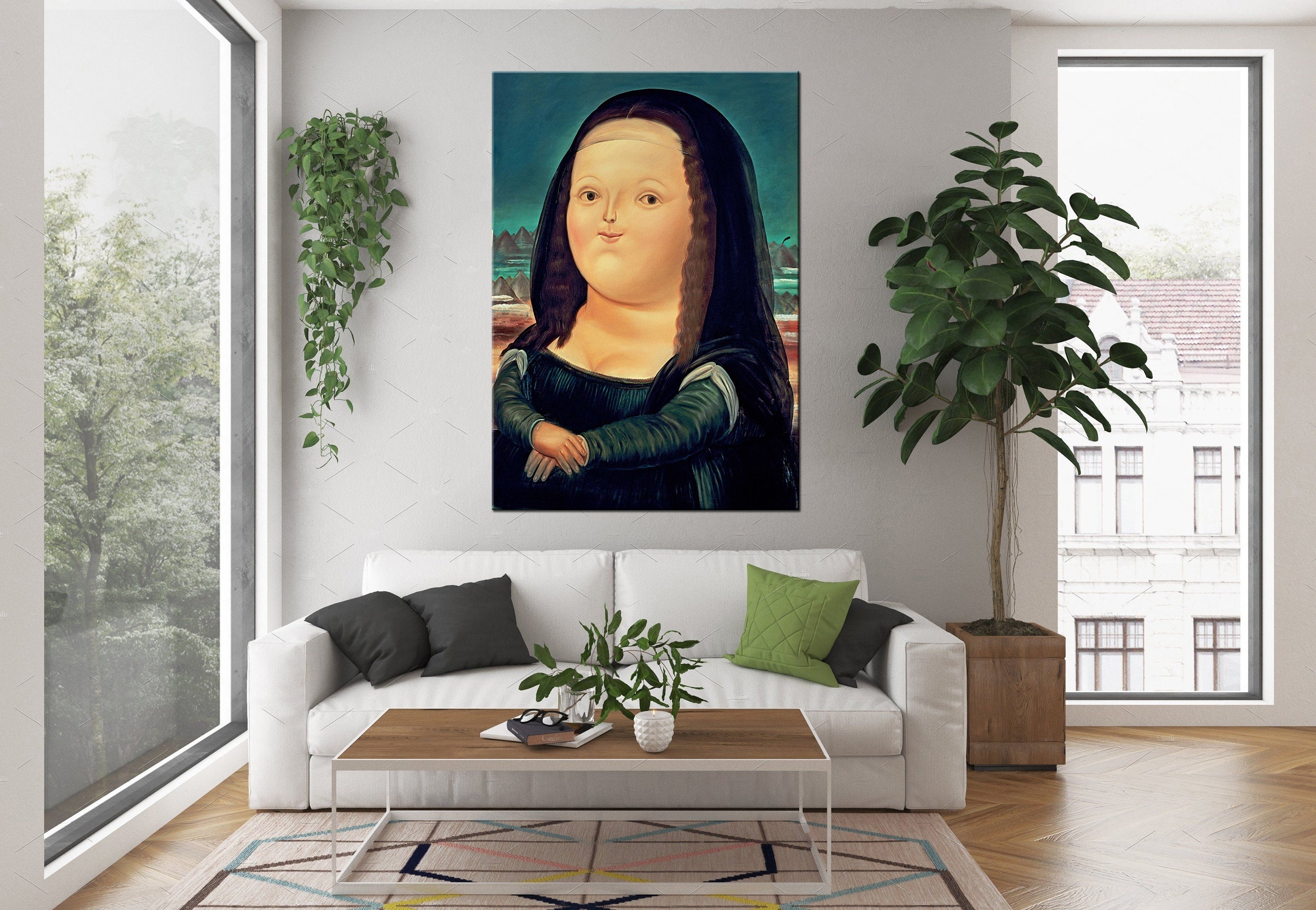 Mona Lisa by Fernando Botero Canvas Print, Mona Lisa Fun Art | Inspire ...