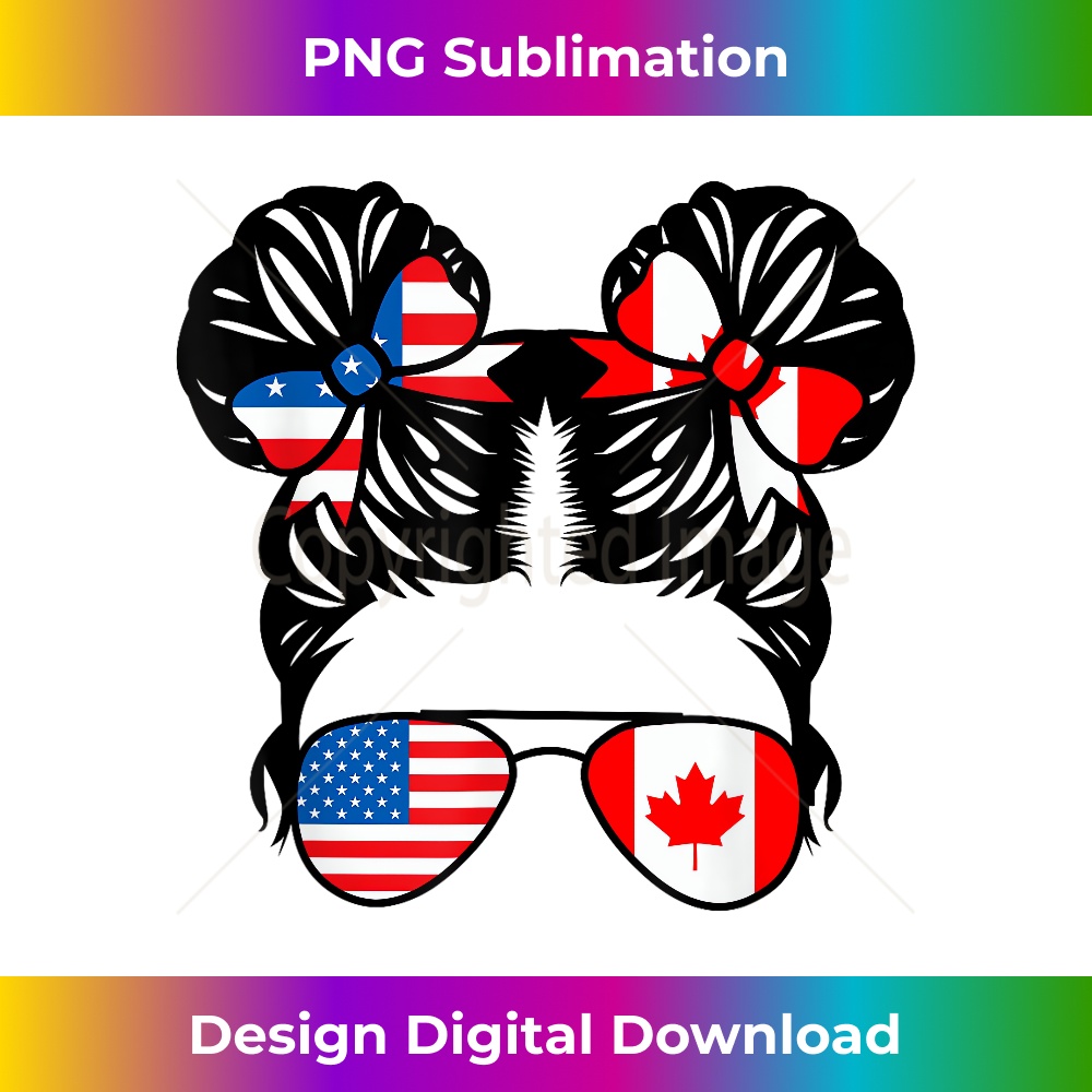 Half American Half Canadian Girl USA Canada Flag Patriot - V | Inspire ...