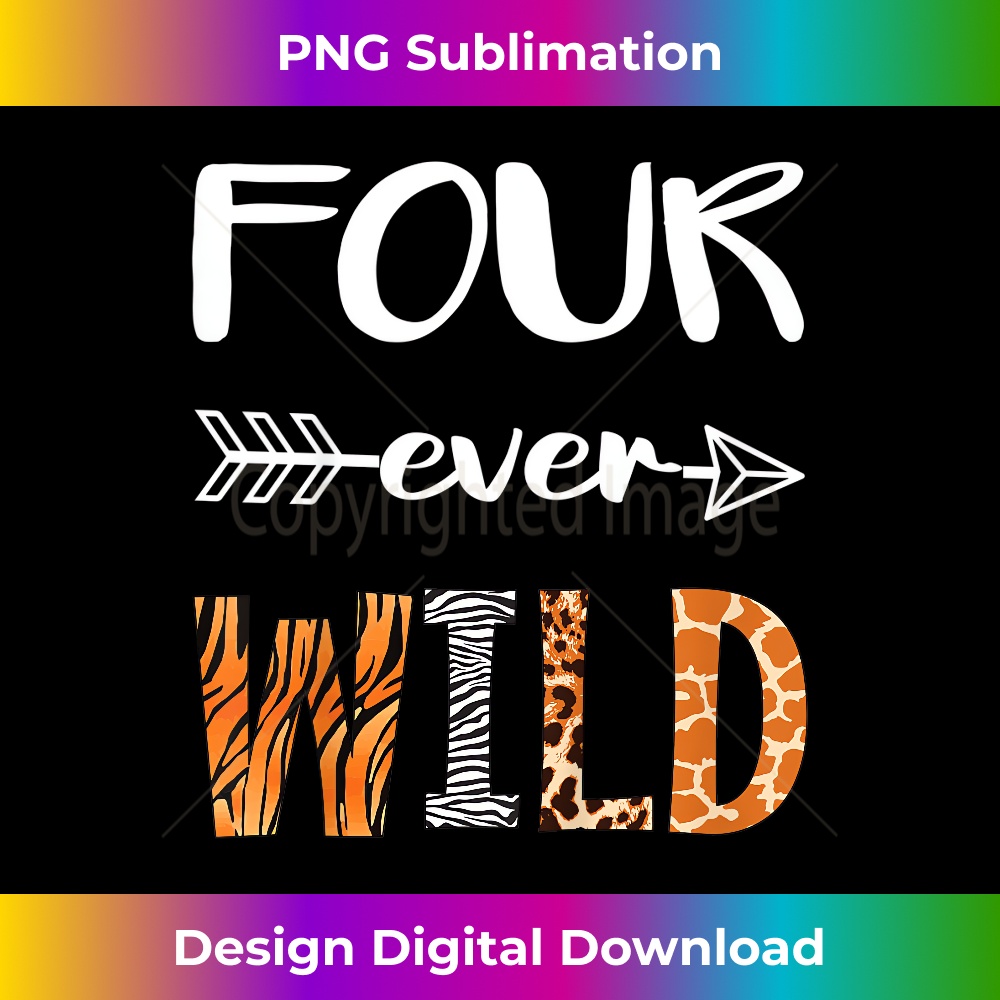 Kids Children's 4th Birthday Girl Four Ever Wild - Vibrant S | Inspire ...