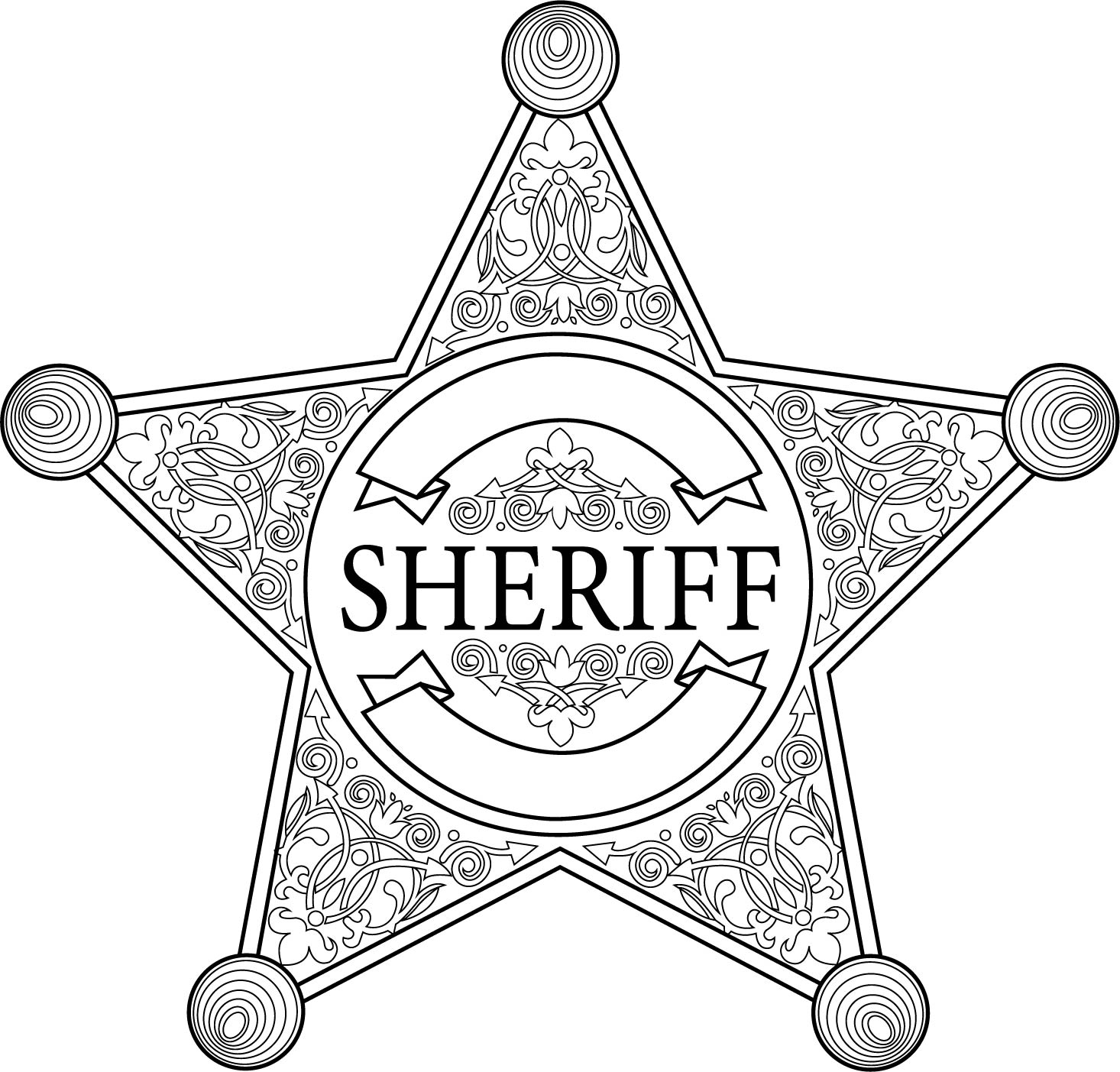 BLANK SHERIFF BADGE VECTOR FILE 41 SVG DXF EPS PNG JPG FILE | Inspire ...