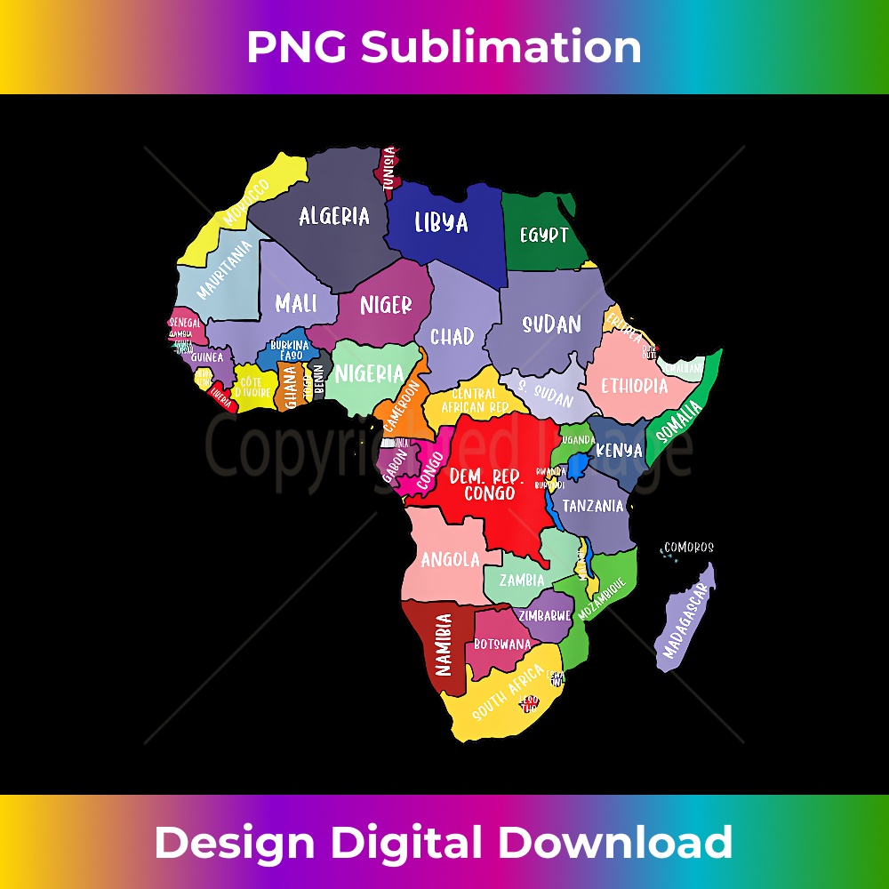 Colorful Africa Map with country names, African continent - - Inspire ...