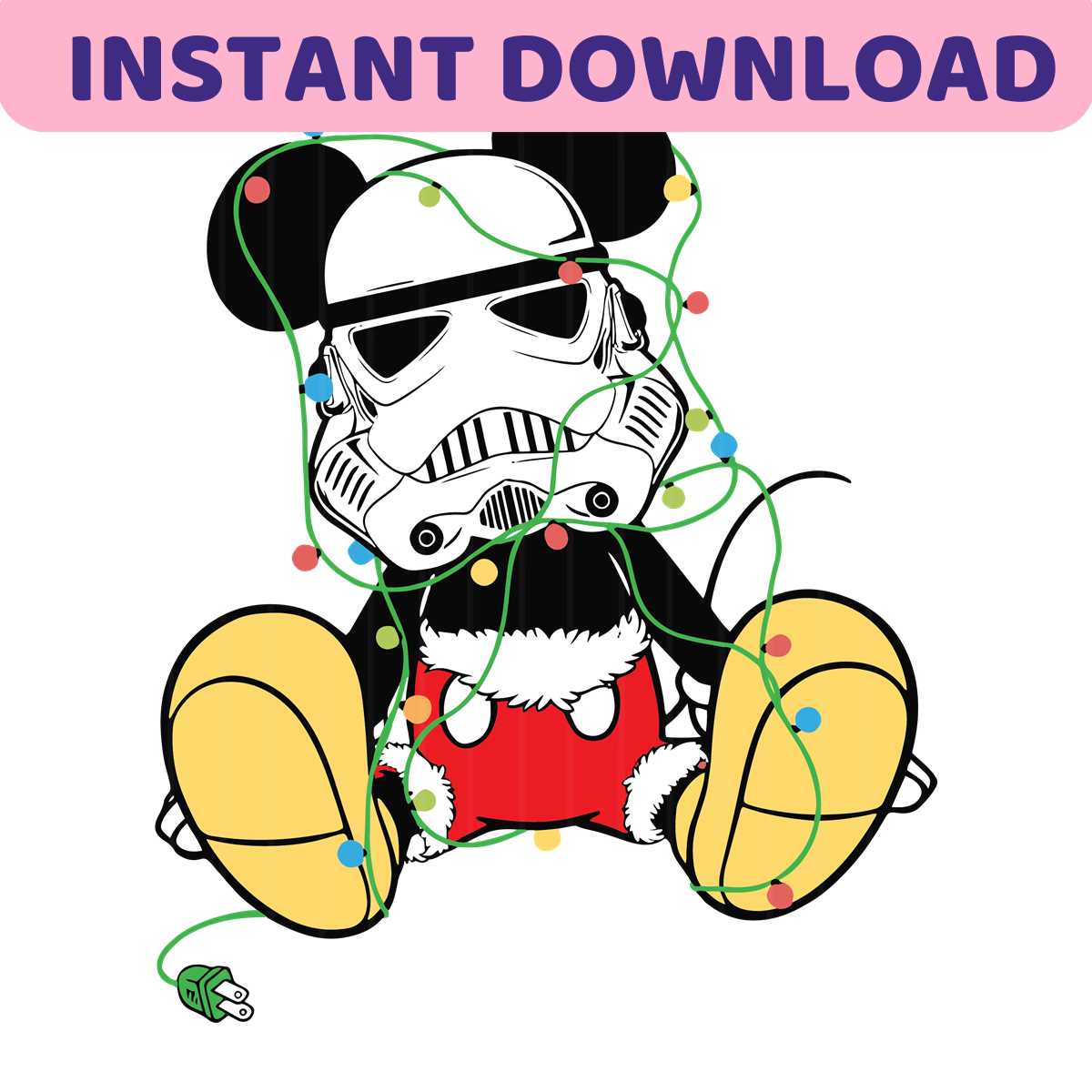 Disney Mickey Mouse Stormtrooper Christmas Light SVG File | Inspire Uplift