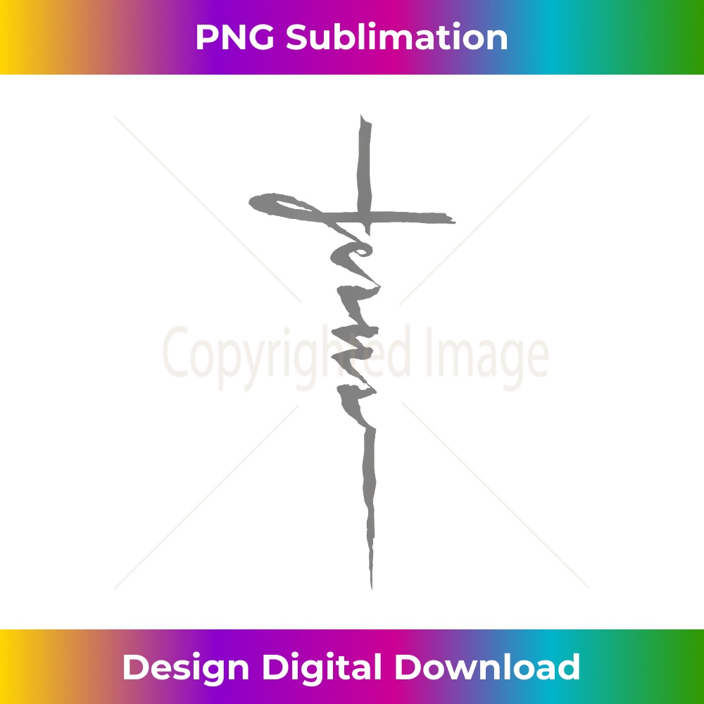 Jesus Christian Cross Art Cursive Inspiring Gift Men Women - - Inspire ...