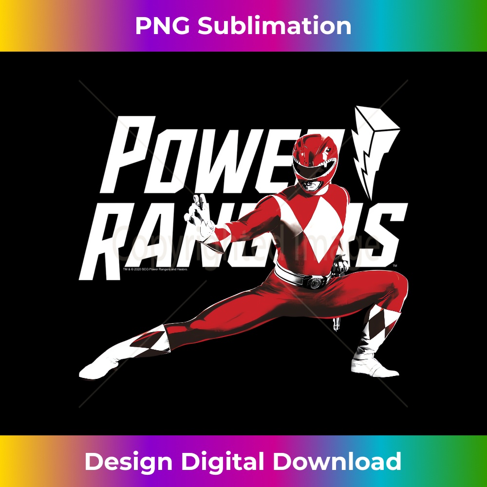 Power Rangers Red Ranger Karate Action Pose Logo Long Sleeve | Inspire ...