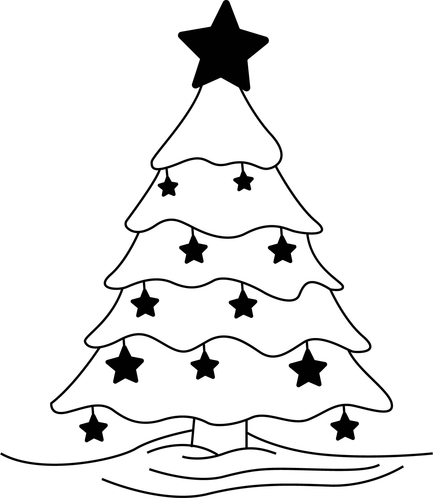 CHRISTMAS TREE LINE ART VECTOR FILE 1 SVG DXF EPS PNG JPG FI | Inspire ...