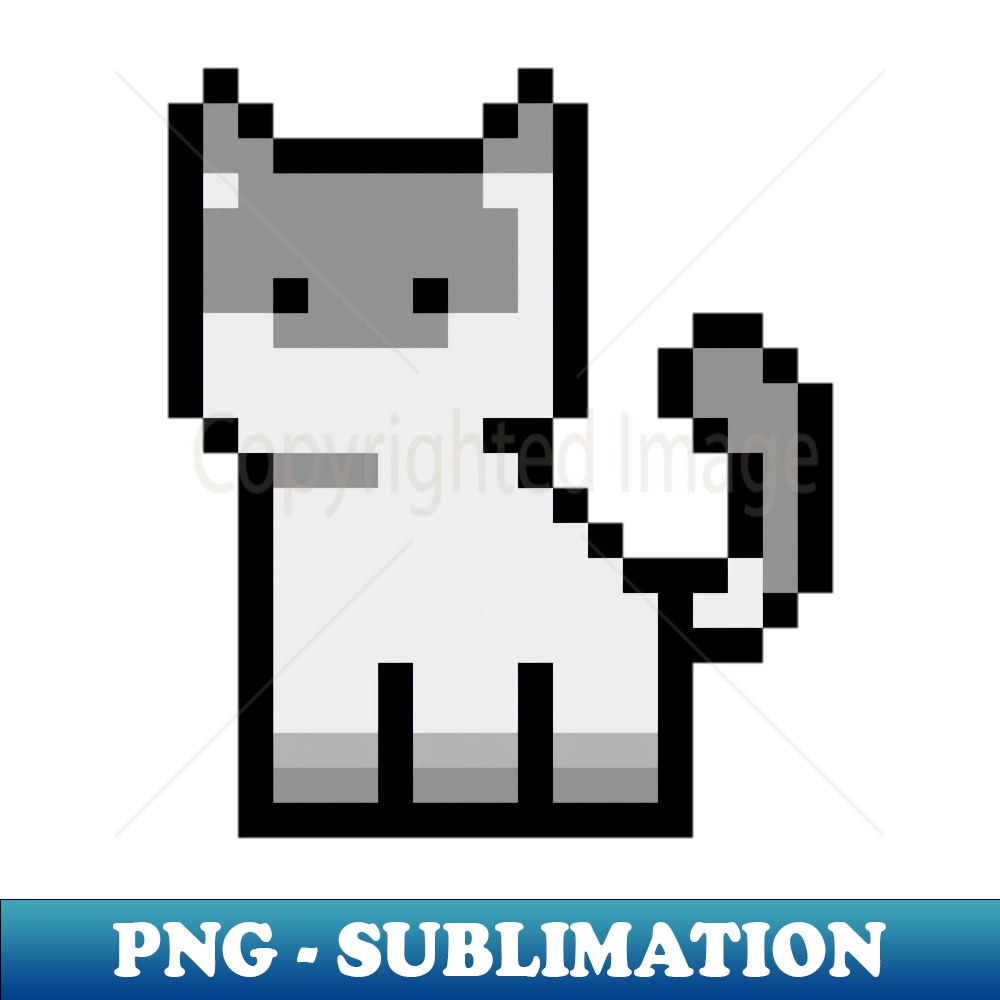 Pixel art of Cute Cat - PNG Sublimation Digital Download - C - Inspire ...