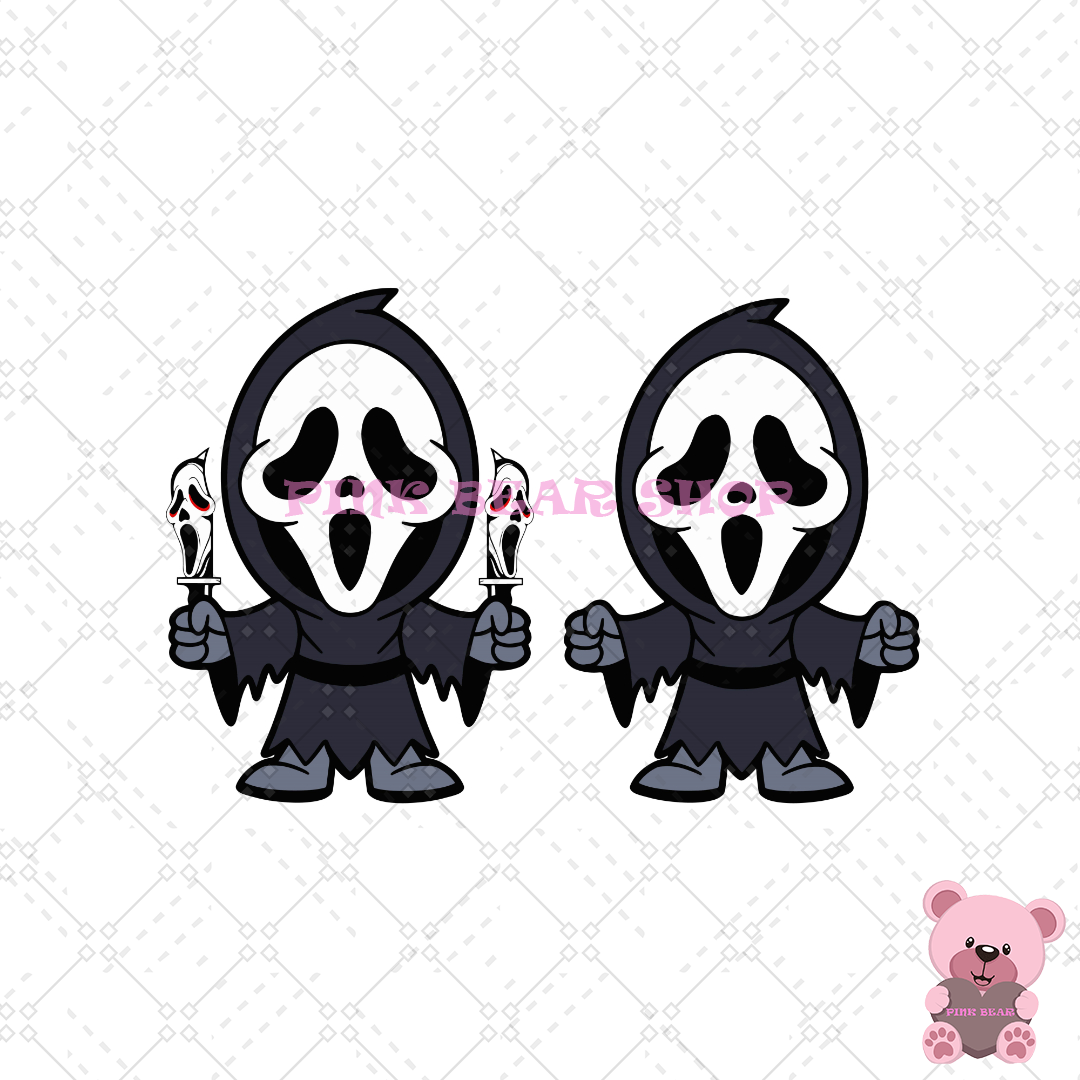 Scream Ghostface Cartoon with Knife, Halloween SVG PNG EPS, | Inspire ...