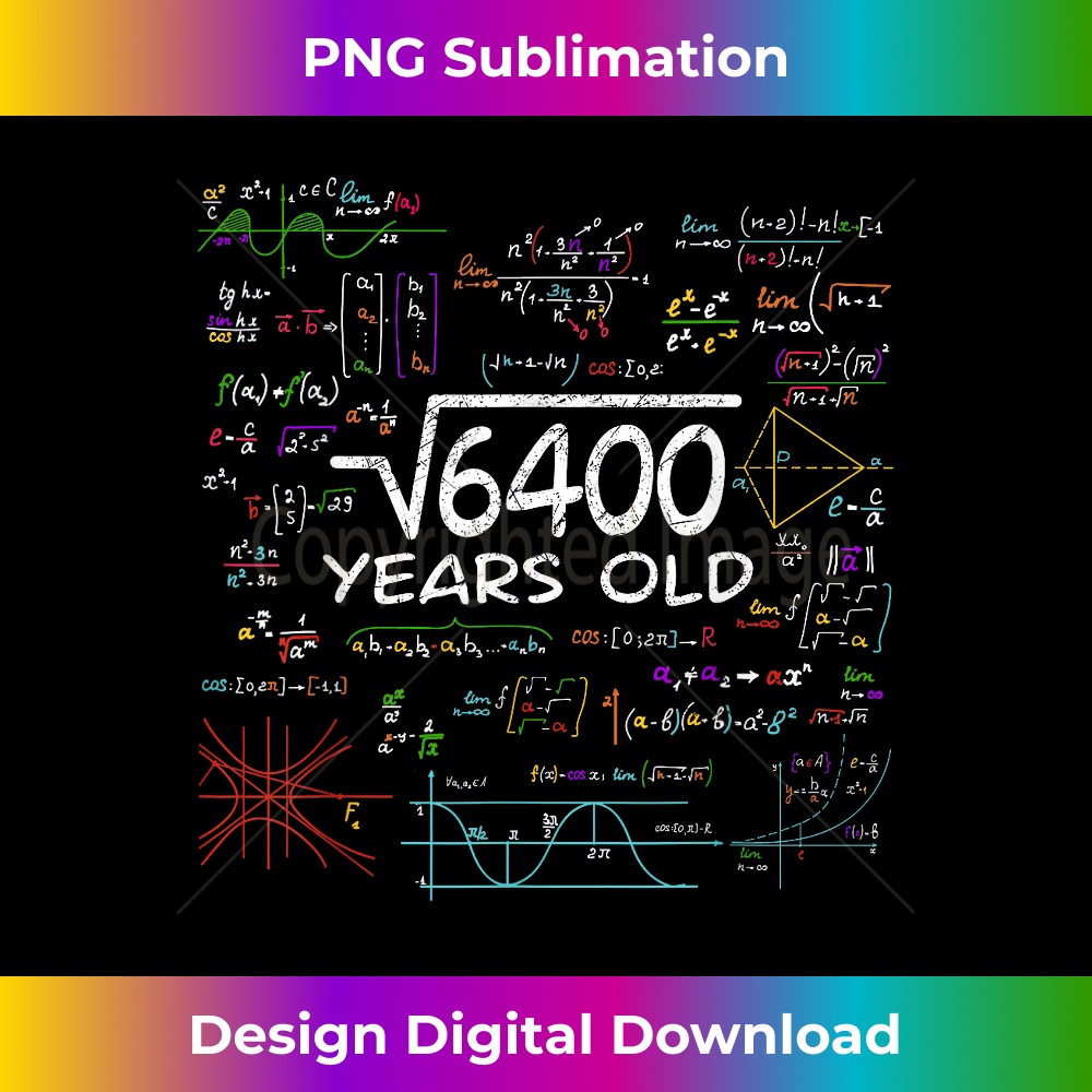 Math Square Root Of 6400 Vintage 80th Birthday 80 Years Old | Inspire ...