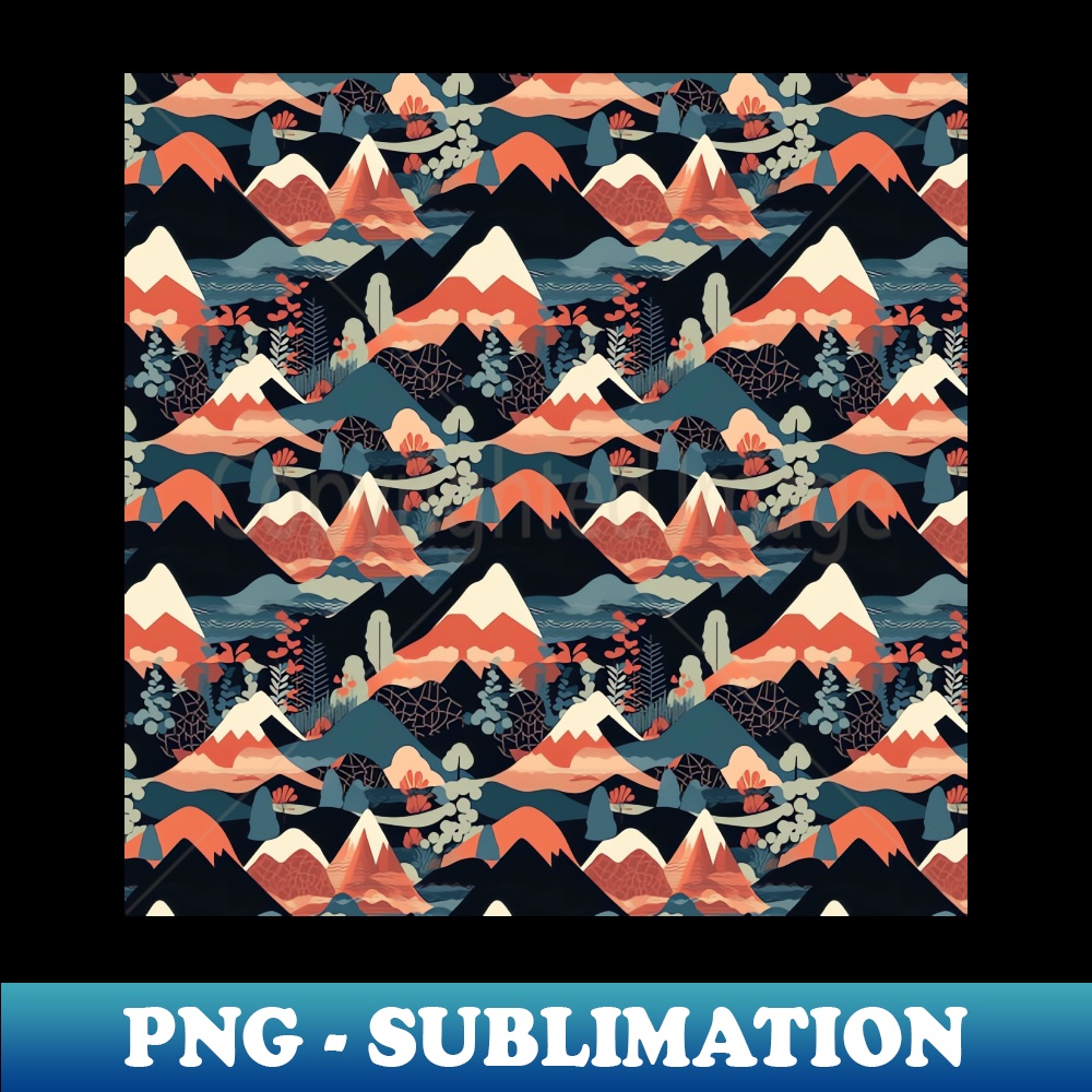 Volcano Seamless Pattern Mountain Fire Lava Magma Landscape | Inspire ...