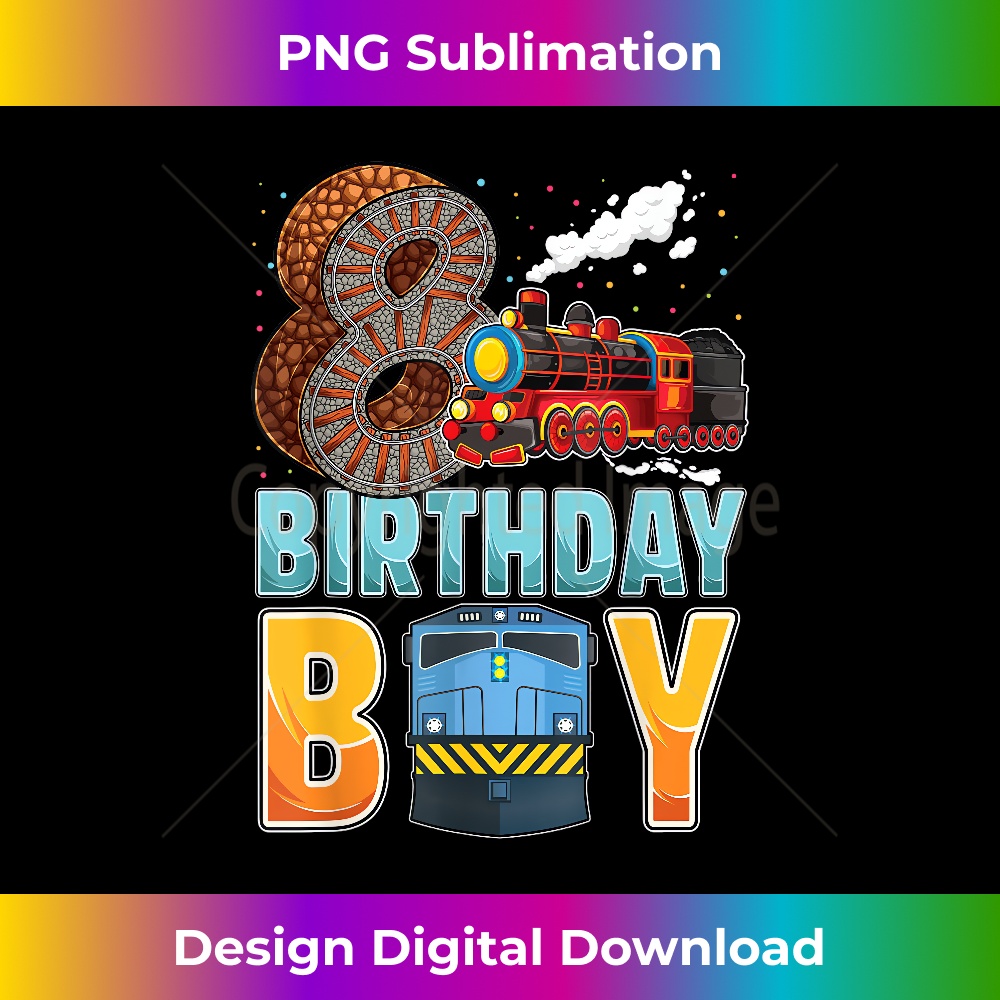 Railroad 8th Birthday Train Boys 8 Years Old B-Day - Contemp | Inspire ...