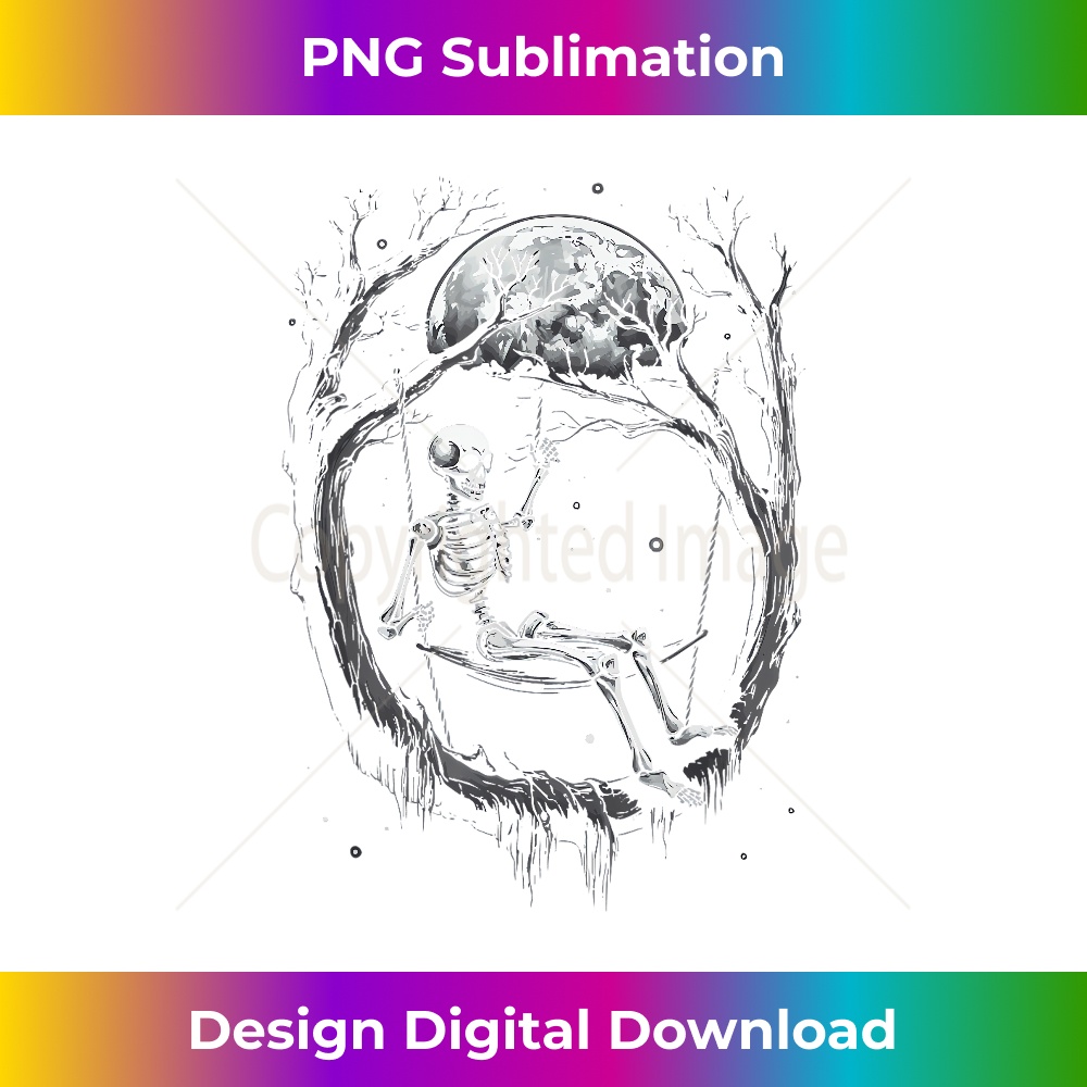 Skeleton Swinging on Moon - Sophisticated PNG Sublimation Fi | Inspire ...