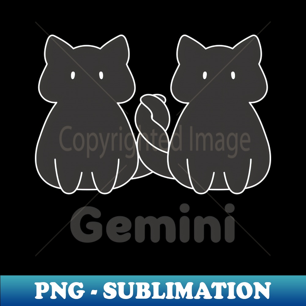 Gemini Cat Zodiac Sign with Text Black and White - Sublimati | Inspire ...