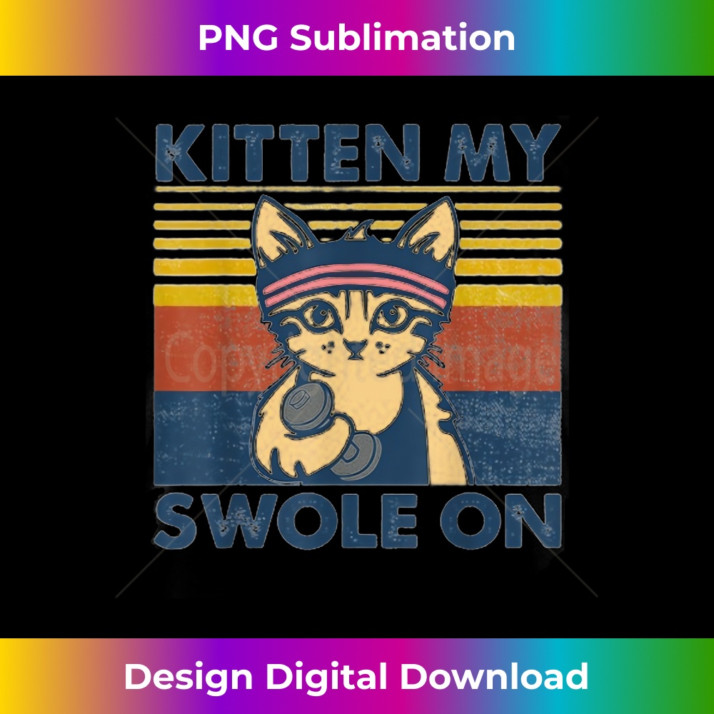 Funny Cat Kitten My Swole On Workout Cat Lover Retro Vintage | Inspire ...